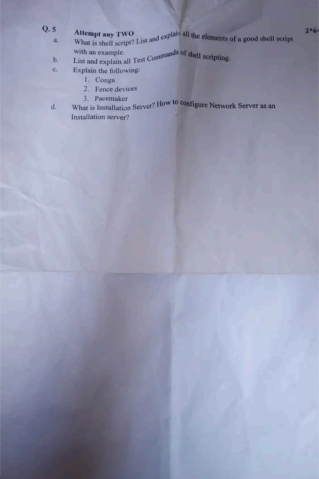 Linux 2022 Exam Question paper | PDF