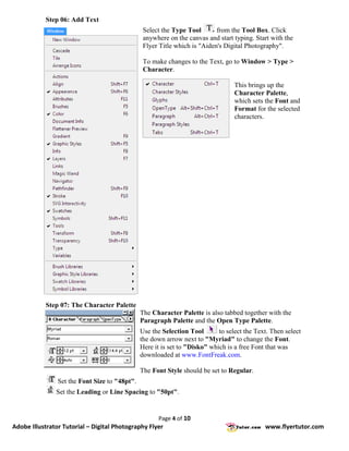 Adobe Illustrator Tutorials: Digital Photography Flyer | PDF