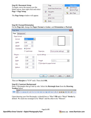OpenOffice Draw Tutorial: Digital Photography Flyer | PDF