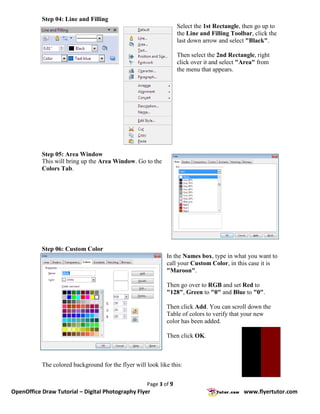 OpenOffice Draw Tutorial: Digital Photography Flyer | PDF