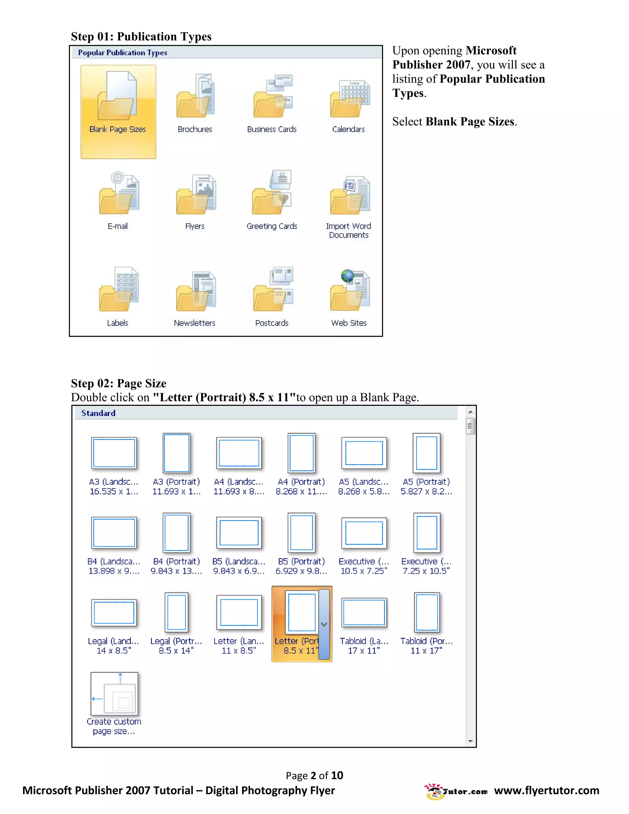 Microsoft Publisher 2007 Tutorial: Digital Photography Flyer | PDF