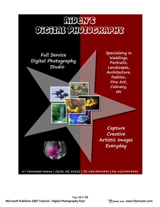Microsoft Publisher 2007 Tutorial: Digital Photography Flyer | PDF | Desktop Publishing ...