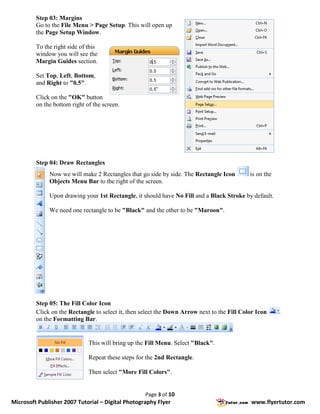 Microsoft Publisher 2007 Tutorial: Digital Photography Flyer | PDF | Desktop Publishing ...
