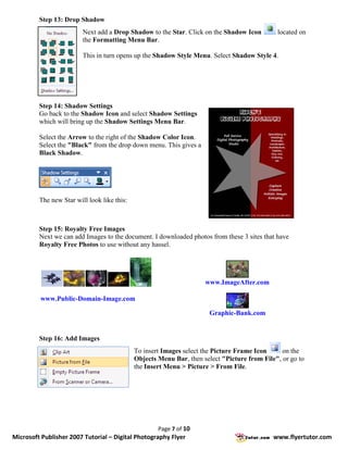 Microsoft Publisher 2007 Tutorial: Digital Photography Flyer | PDF | Desktop Publishing ...