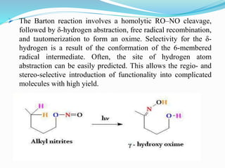 Photo fries rearrangement & Barton reaction | PPTX