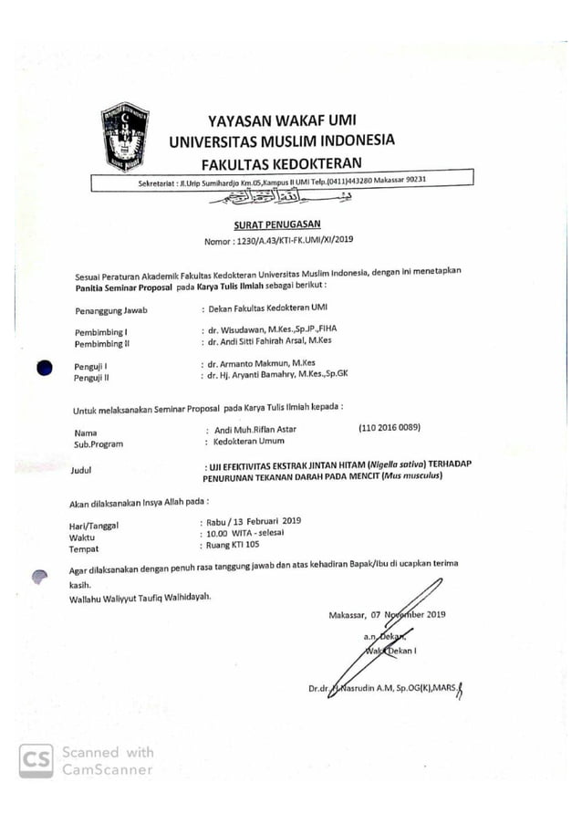 SK Penguji Karya Tulis Ilmiah FK-UMI | PDF