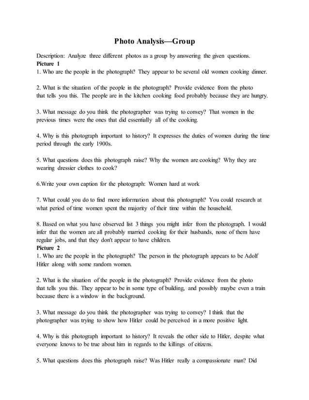 Photo Analysis--Individual | PDF