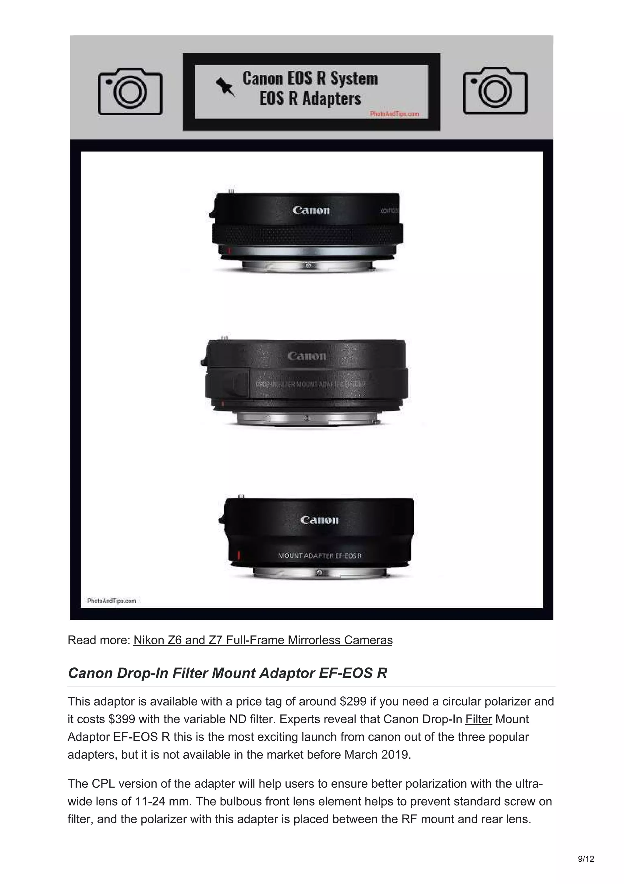 Canon EOS R System Fast Guide: New RF Lens Mount | PDF