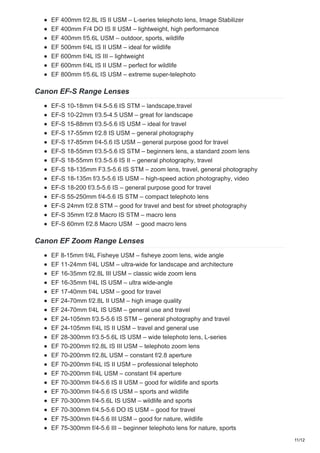 Canon EOS R System Fast Guide: New RF Lens Mount | PDF