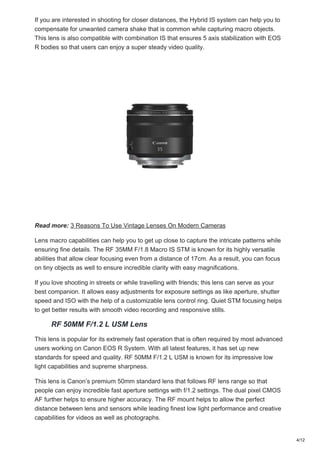 Canon EOS R System Fast Guide: New RF Lens Mount | PDF