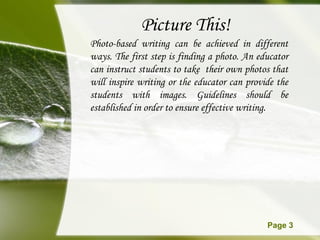 Photo based writing | PPT