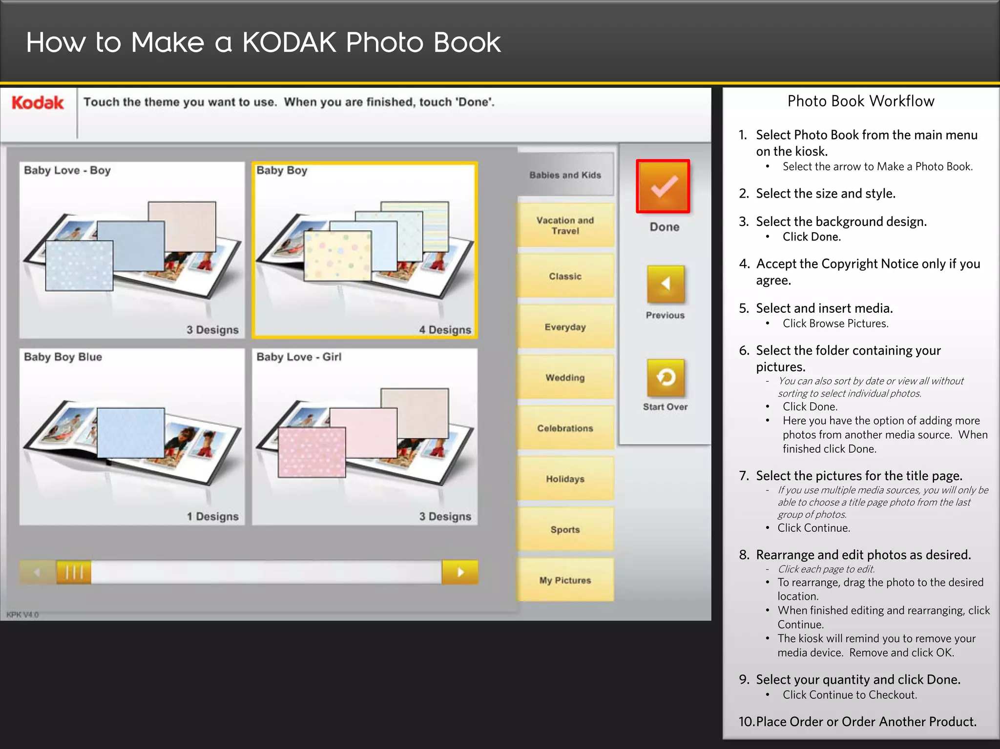 How to make a photo book on the Kodak Picture Kiosk | PDF