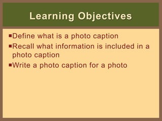 Photo Caption Writing | PPTX