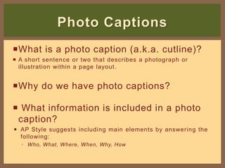 Photo Caption Writing | PPTX