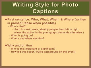 Photo Caption Writing | PPTX