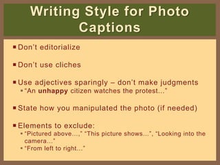 Photo Caption Writing | PPTX