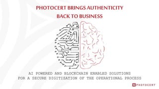 Startup InsurTech Award - Photocert | PPT