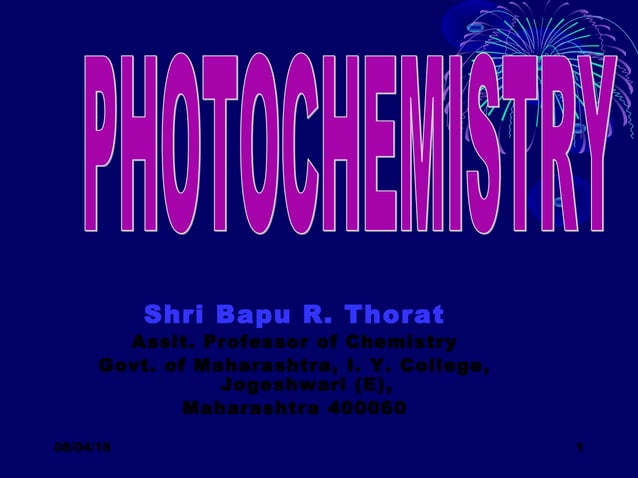 Photochemistry | PPT | Chemistry | Science