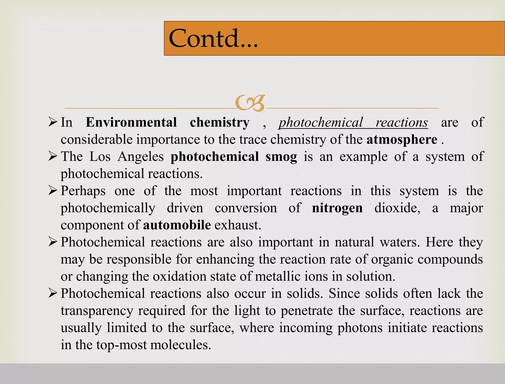 Photochemical reactions | PPTX