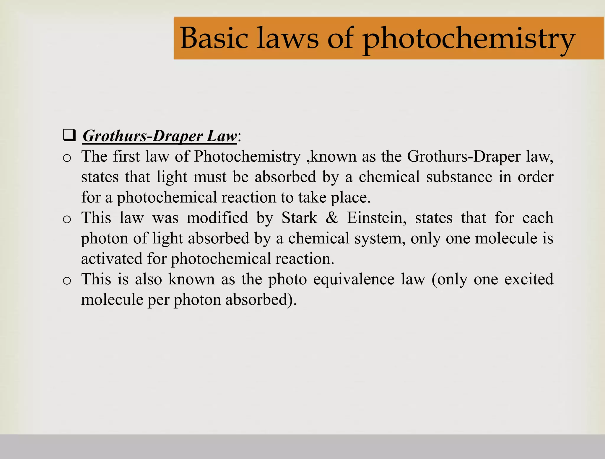 Photochemical reactions | PPTX