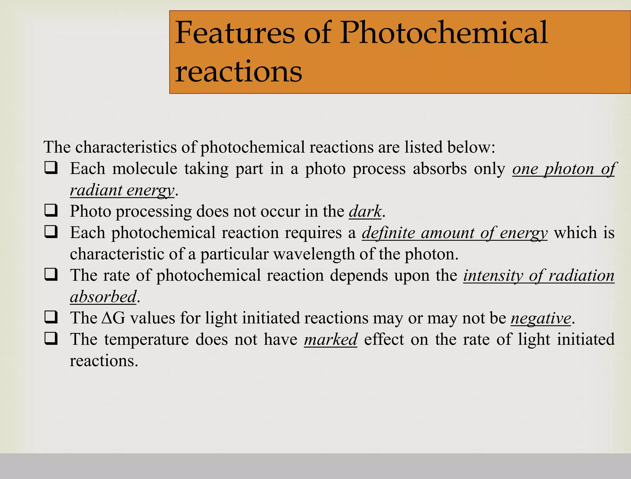 Photochemical reactions | PPTX
