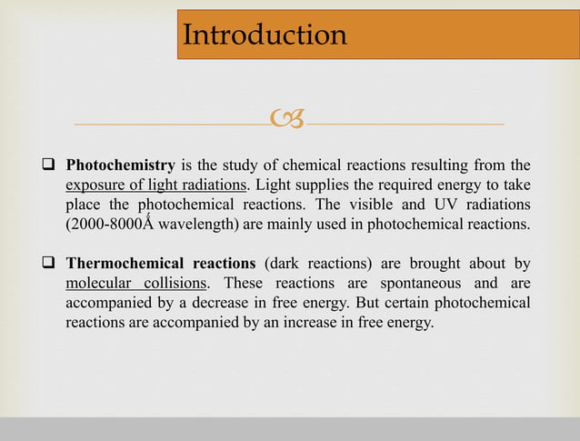 Photochemical reactions | PPTX | Chemistry | Science