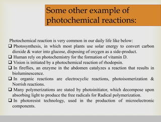 Photochemical reactions | PPTX