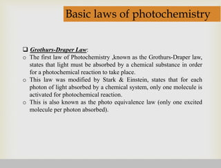 Photochemical reactions | PPTX