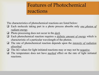 Photochemical reactions | PPTX