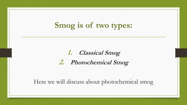 Photochemical smog presentation.pptchemx | PPTX | Lung and Respiratory ...