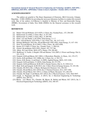 Photochemical study of micelles in photogalvanic cell for solar energy ...