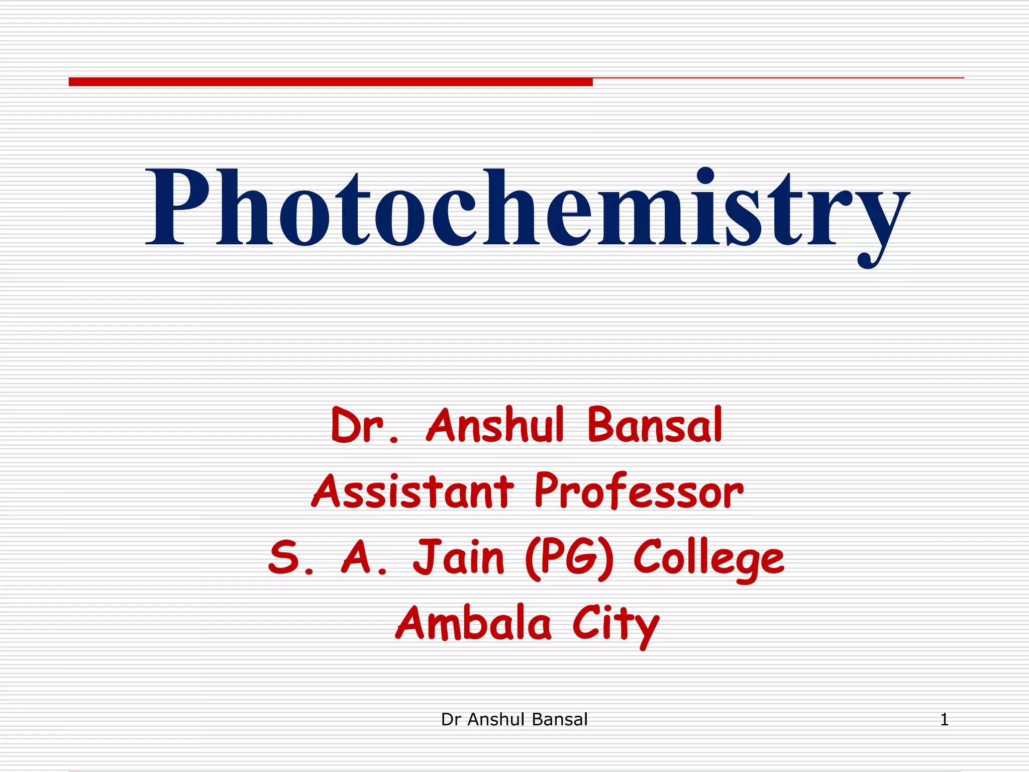 Photochemistry | PPT