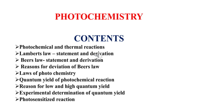 Photochemistry | PPTX