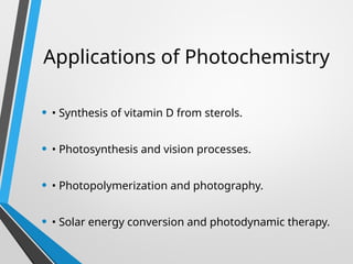 Photochemistry , Jablonski diagram, law of photochemistry | PPTX