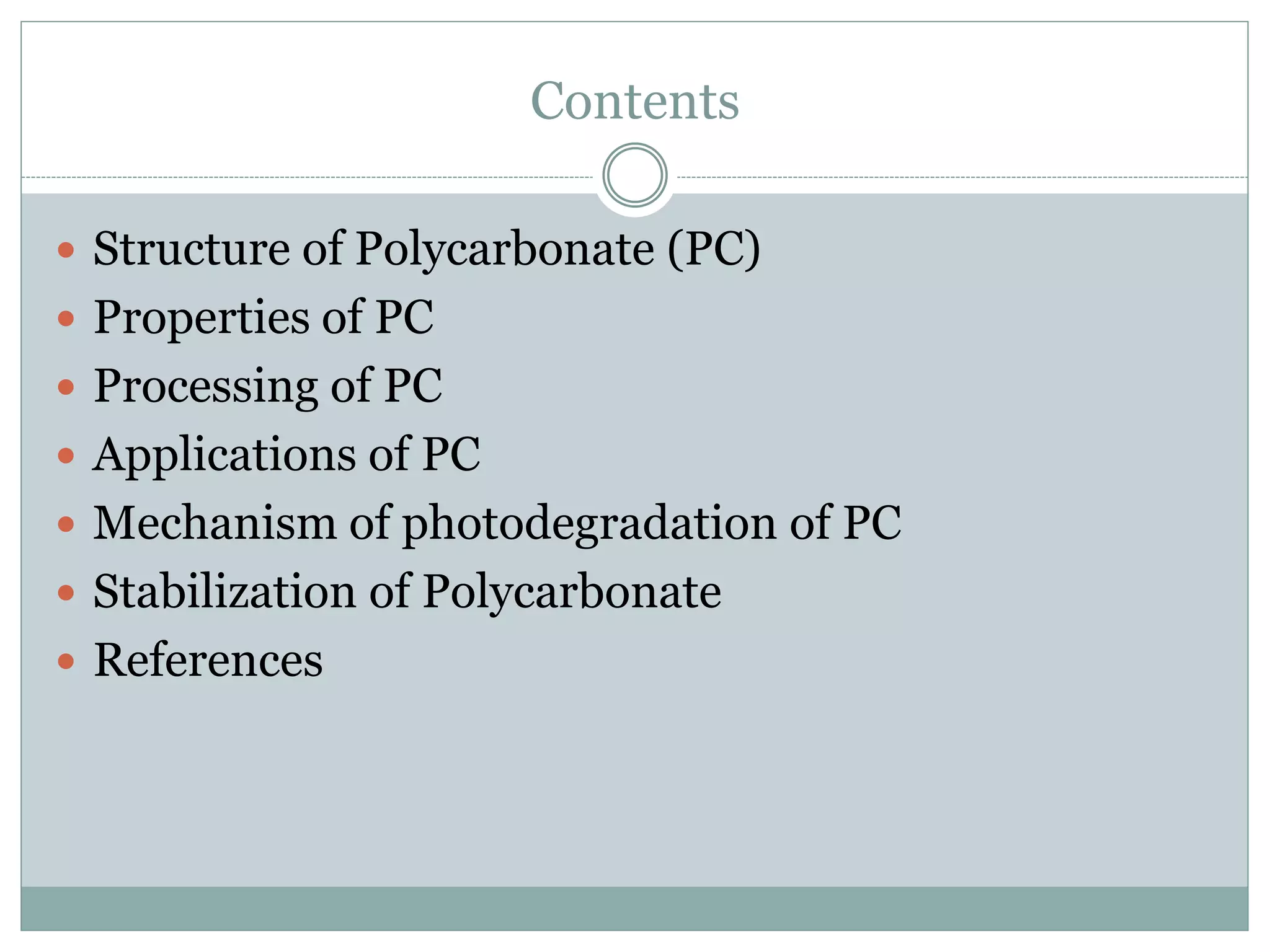 Photodegradation of polycarbonate | PPTX