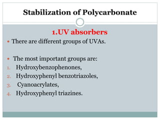 Photodegradation of polycarbonate | PPTX