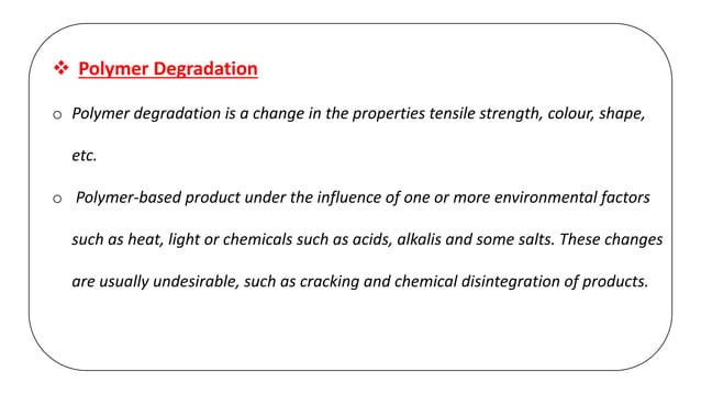 Photo degradation & photo stabilization of polymers | PPTX | Chemistry | Science