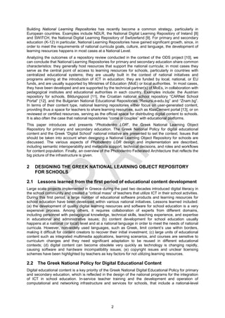 PHOTODENTRO LOR, THE GREEK NATIONAL LEARNING OBJECT REPOSITORY | PDF