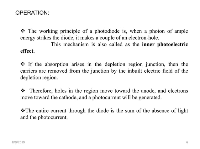 Photodiode | PPTX | Cameras and Camcorders | Consumer Electronics