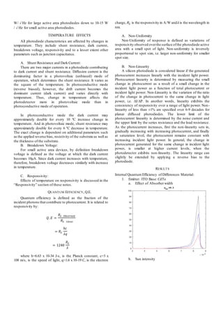 Photodiode characteristics, applications and quantum efficiency | PDF