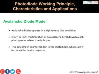 Photodiode working principle characteristics and applications | PPTX