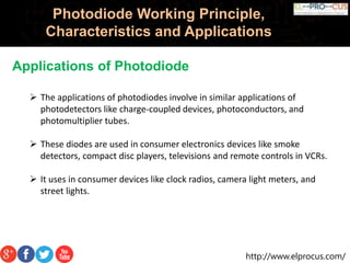 Photodiode working principle characteristics and applications | PPTX