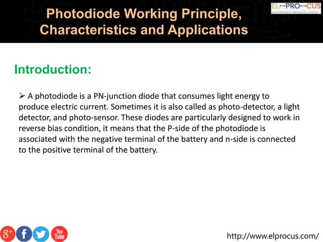 Photodiode working principle characteristics and applications
