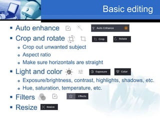 Photo editing | PPTX
