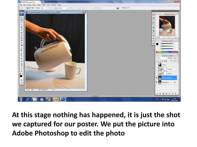 Photo editing process for poster | PPTX