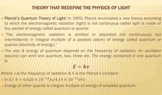 Photoelectric effect & quantum behavior of light | PDF