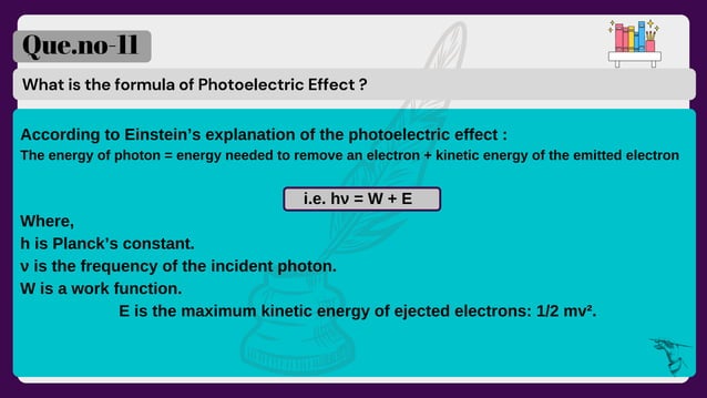 Photoelectric effect viva-voce question | PDF | Chemistry | Science