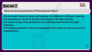 Photoelectric effect viva-voce question | PDF