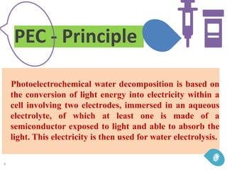 Photoelectrochemical splitting of water for hydrogen generation: Basics ...