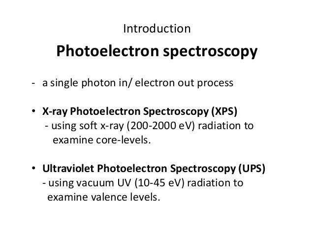 Photoelectron spectroscopy